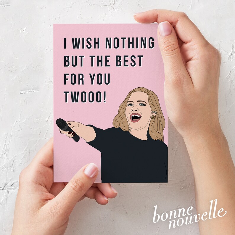 Adele Congratulations Card Celebrity Card Funny Engagement - Etsy UK