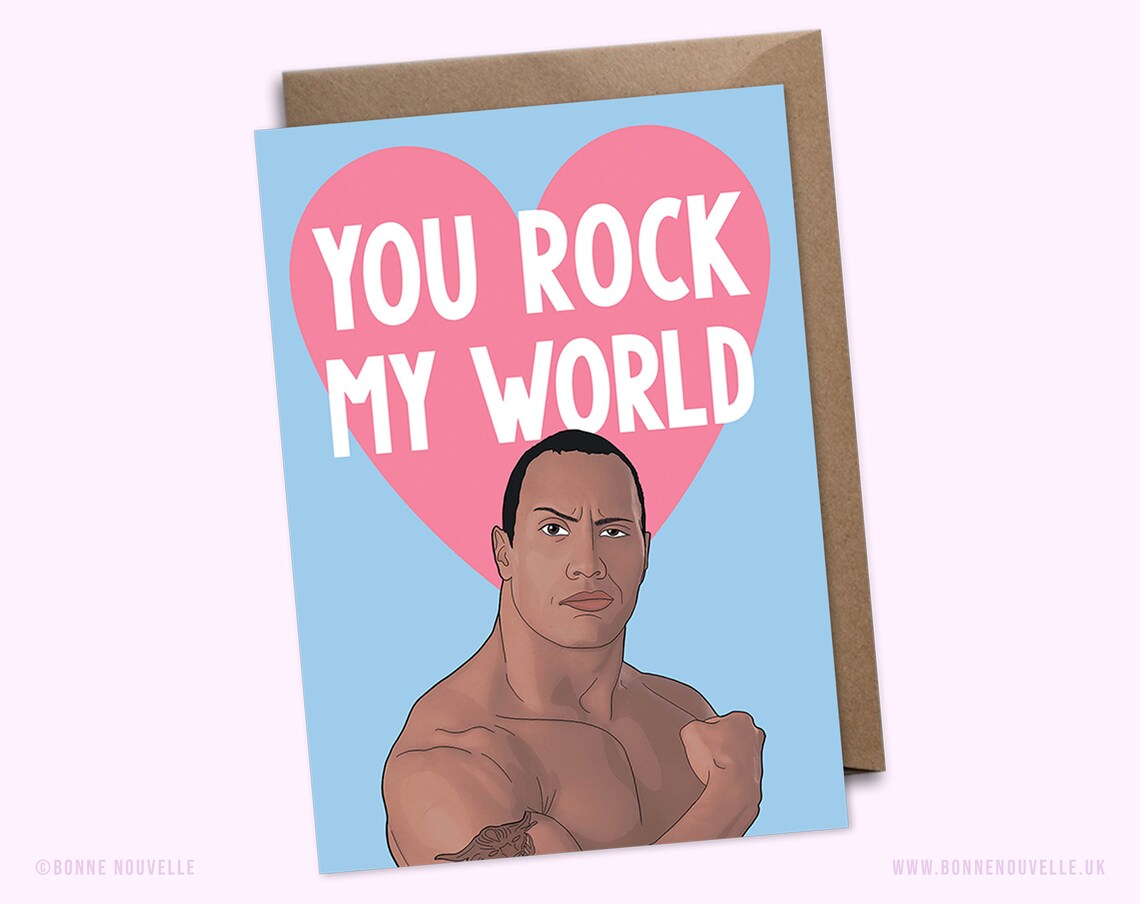 The Rock Love Card The Rock Dwayne Johnson Valentine's | Etsy