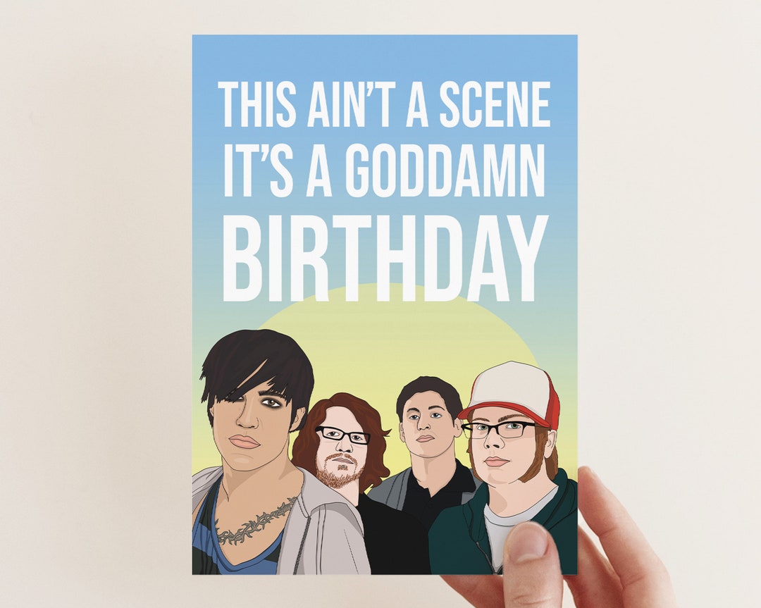 Fall Out Boy Birthday Card | This Ain't a Scene, Emo Card, FOB, Pop ...