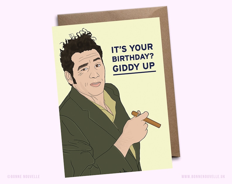 Kramer Seinfeld Birthday Card Giddy Up Celebrity Card - Etsy UK