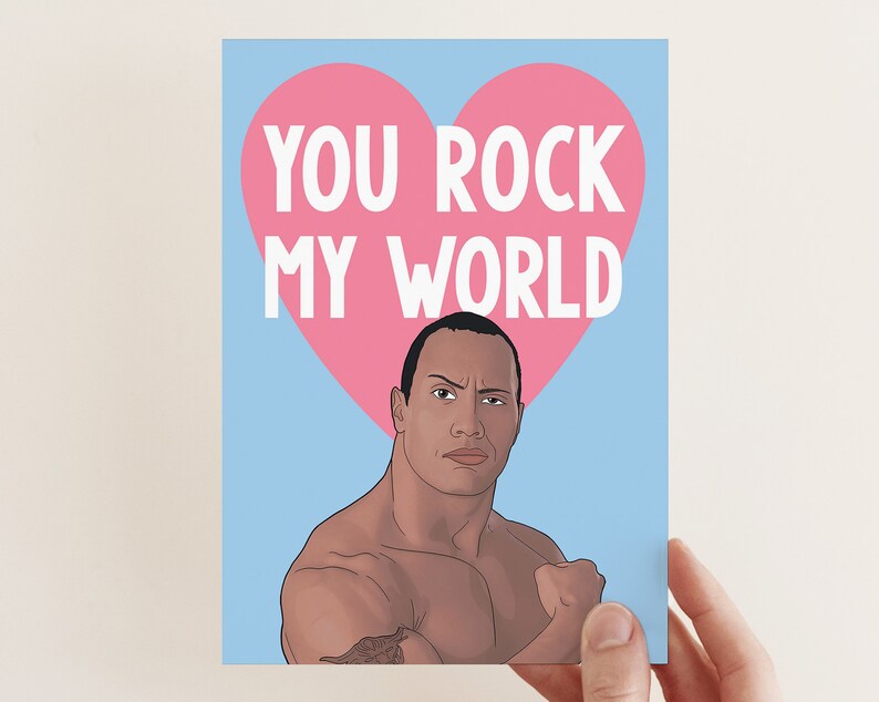 The Rock Love Card The Rock Dwayne Johnson Valentine's | Etsy