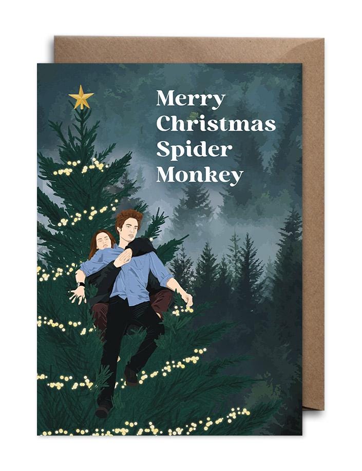 Twilight Christmas Card | Hold on Tight, Spider Monkey, Edward Cullen ...