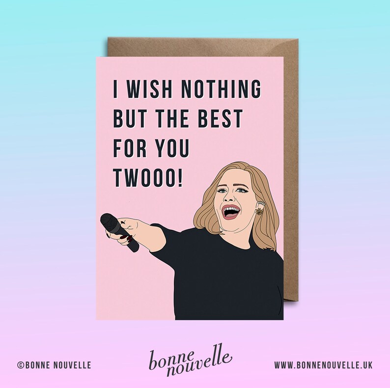 Adele Congratulations Card Celebrity Card Funny Engagement - Etsy UK