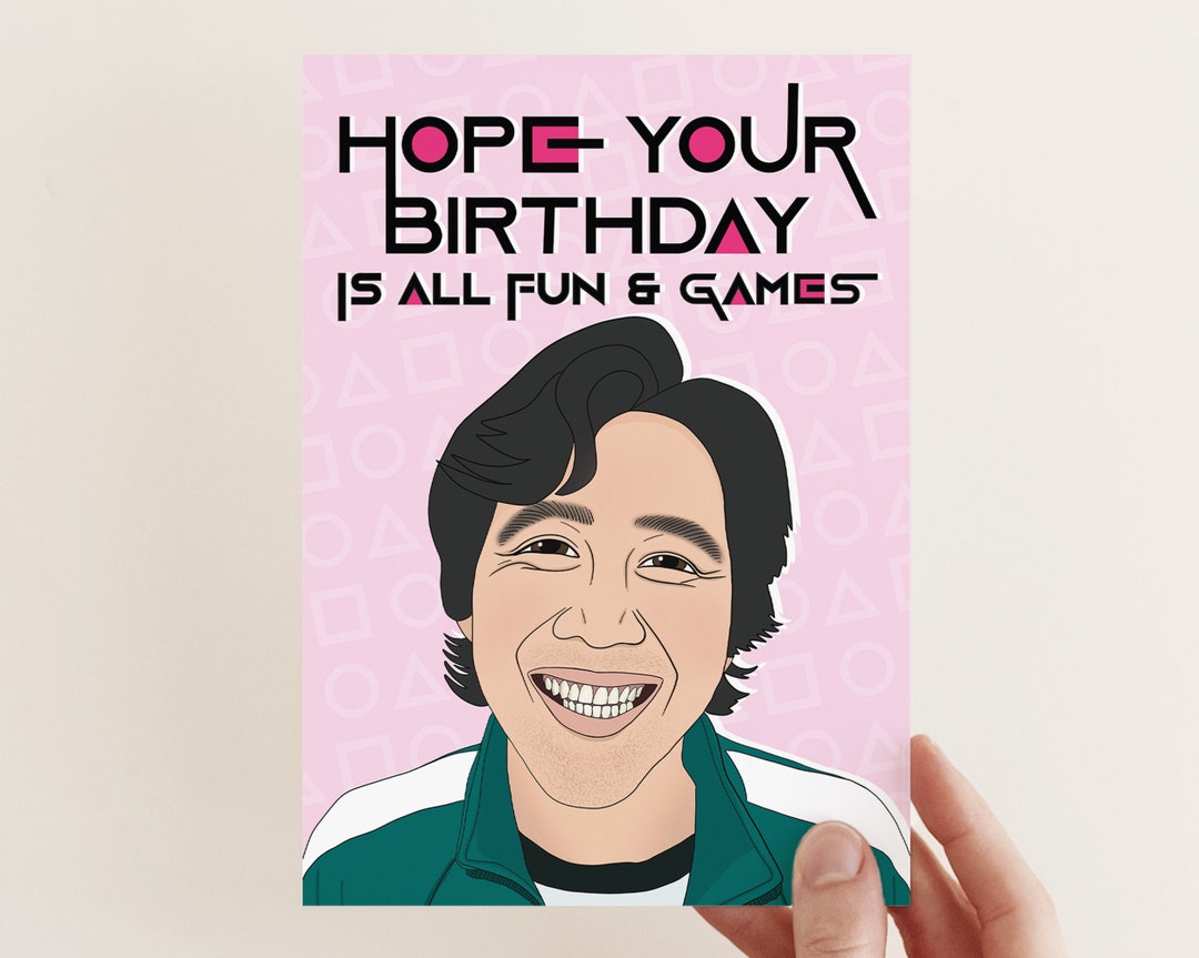 Squid Game Birthday Card Squid Game Card, Gganbu, Gi-hun, Player 456 ...