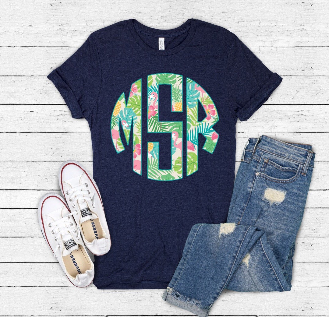 HTV Transfer - DIY Transfer - Pineapple Flamingo - Pink - Monogram - Etsy