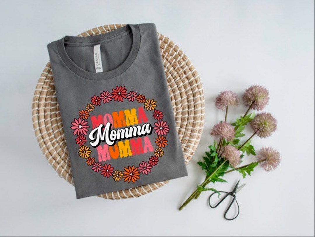 Momma Flower Circle HTV Transfer Mama Vinyl Transfer momma - Etsy