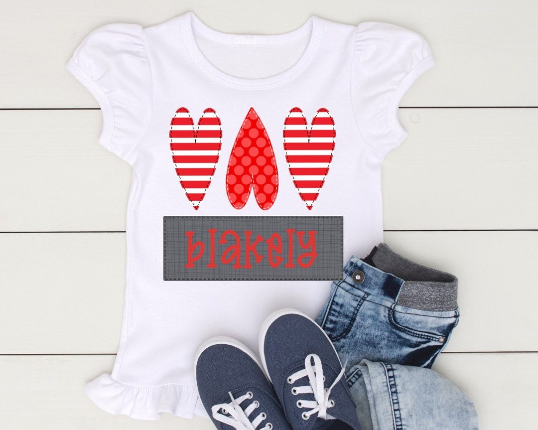 HTV Transfer - DIY Transfer - Patterned Hearts - Red and White - Kids ...