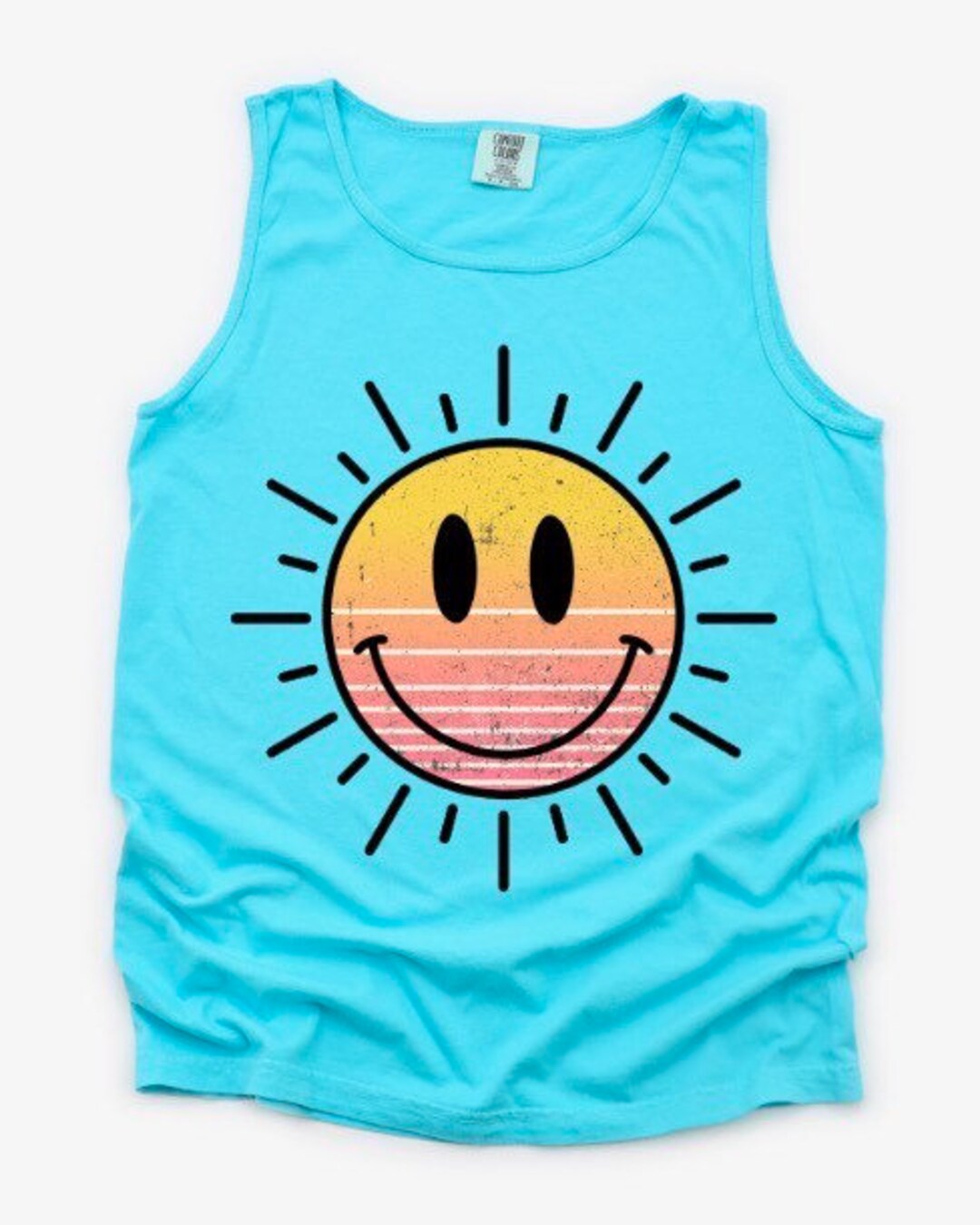 HTV Transfer DIY Transfer Sunset Happy Face Sunset Colors - Etsy