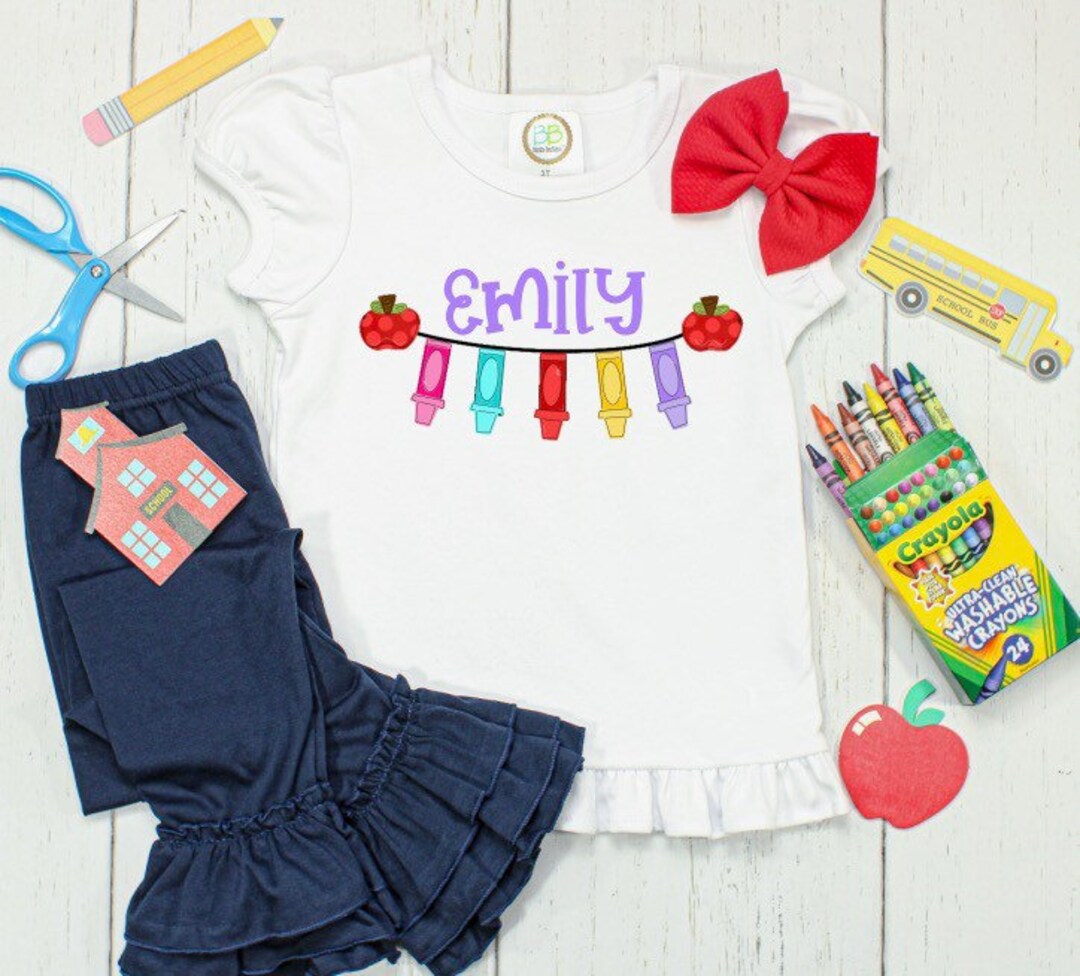 HTV Transfer - DIY Transfer - School - Kids - Personalized - Crayons - Etsy