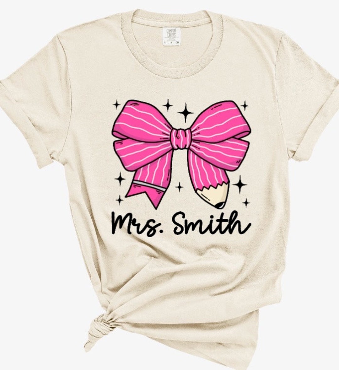 Personalized Pencil Bow Htv - HTV Transfer - DIY Transfer - Back to ...