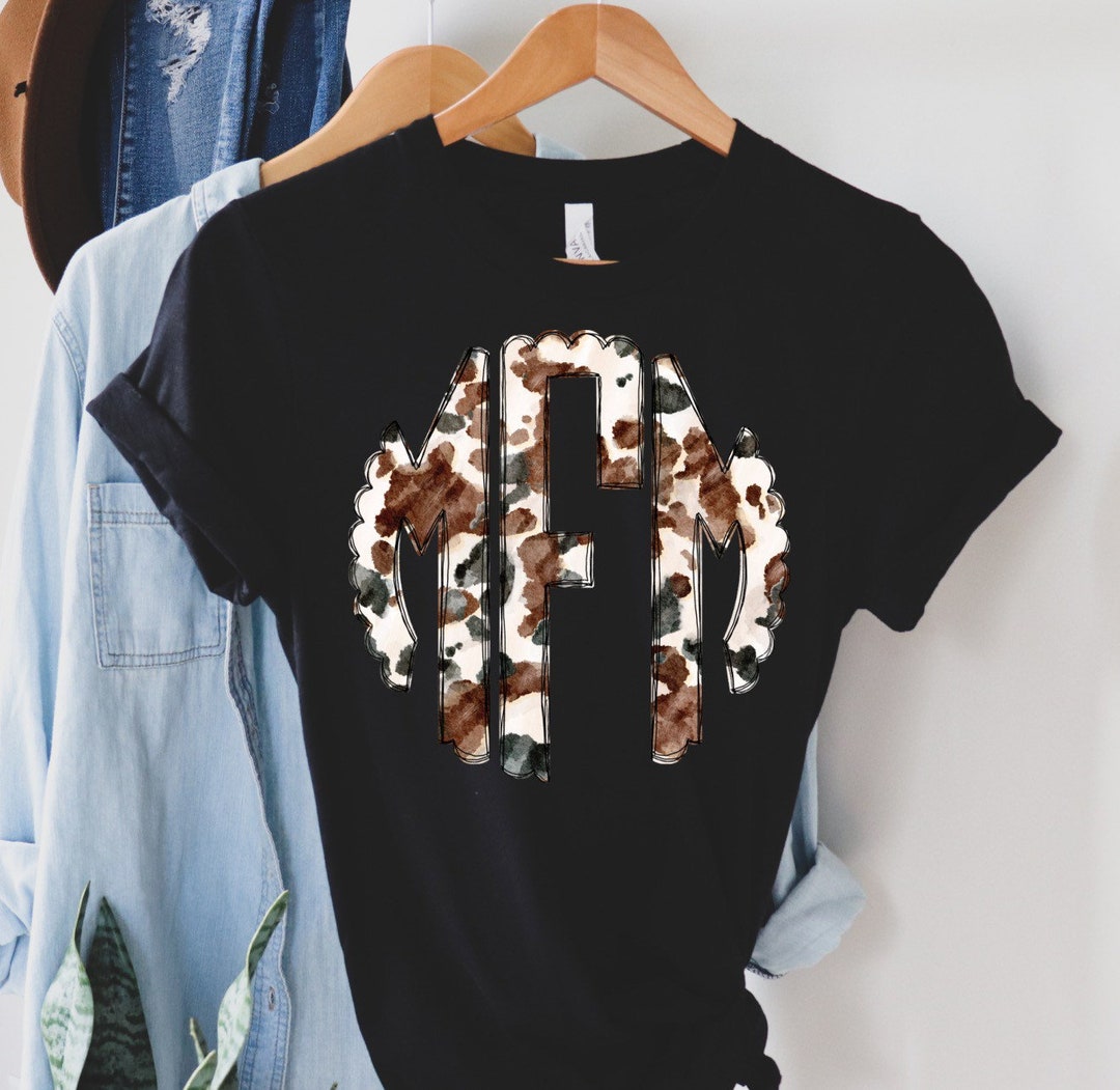 HTV Transfer - DIY Transfer - Cow Print - Monogram - Personalized - Etsy