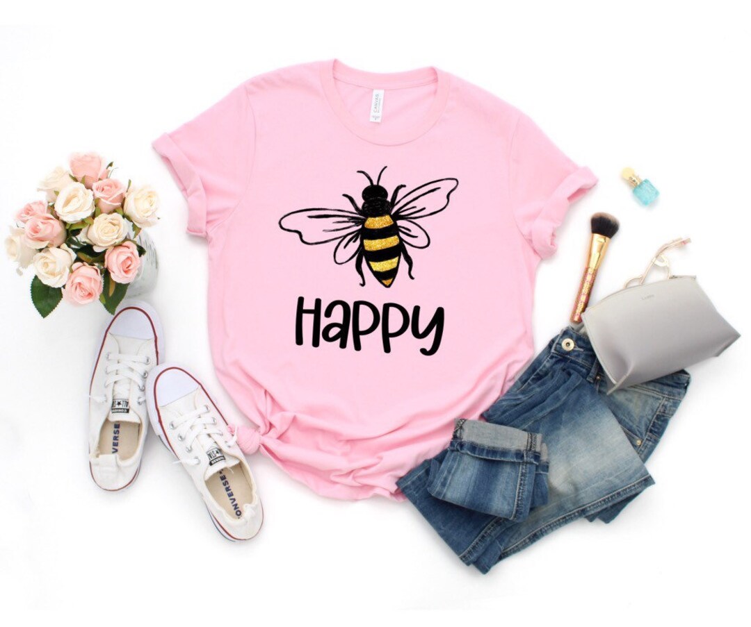 HTV Transfer - DIY Transfer- Bee Happy- Bee Transfer- Inspirational ...