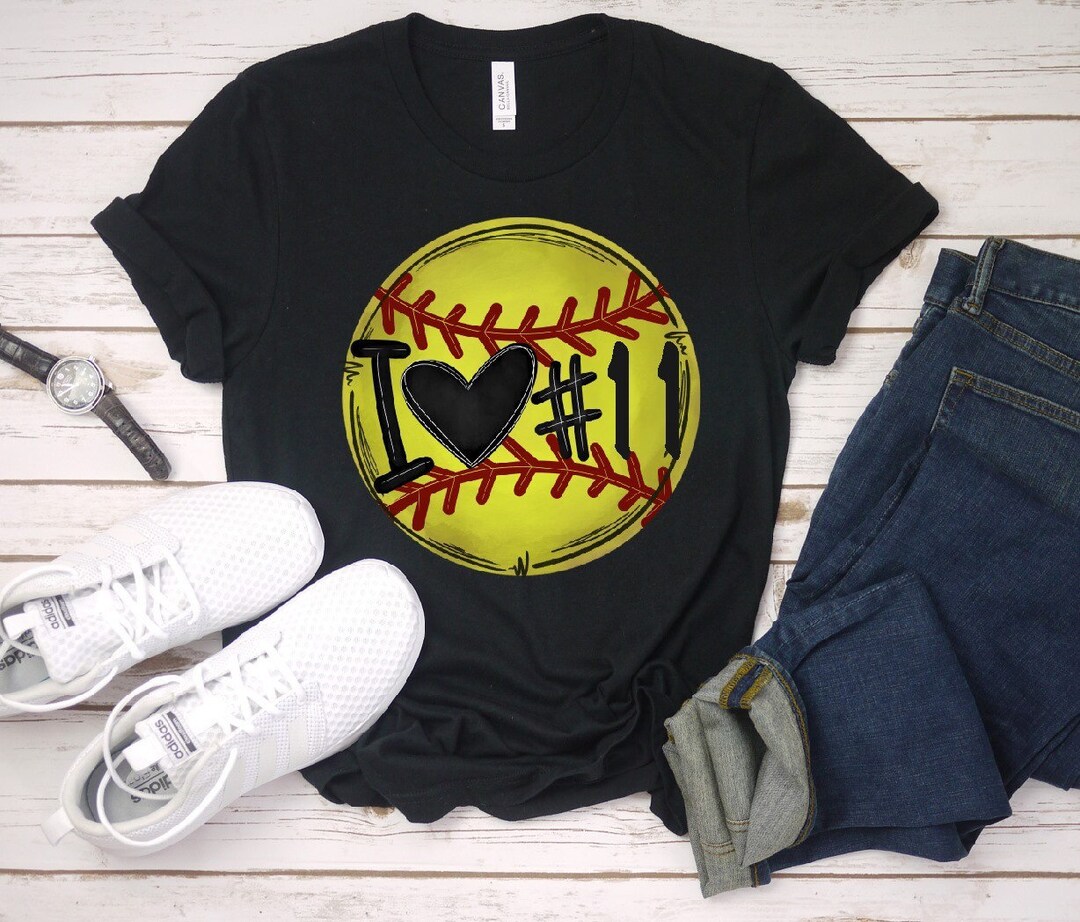 HTV Transfer - DIY Transfer - Softball - I Love Number 11 - Sports - Etsy