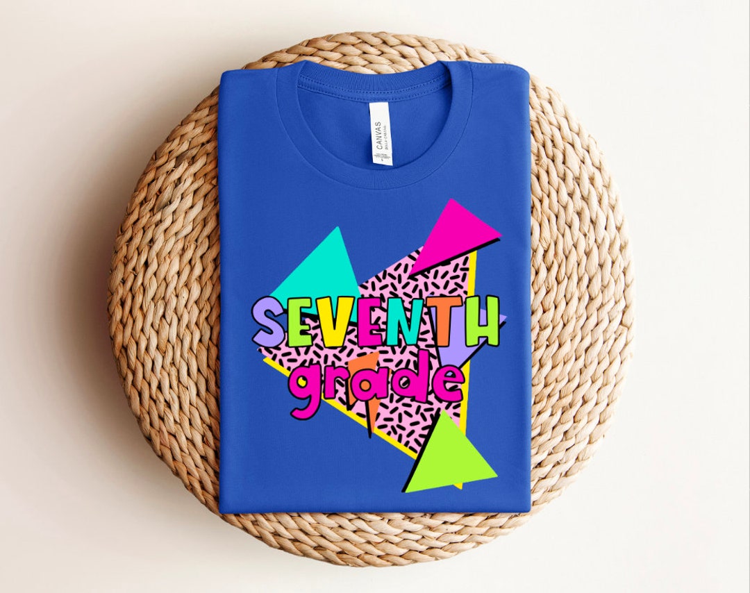 HTV Transfer - DIY Transfer - Seventh Grade - Retro - Colorful - School ...