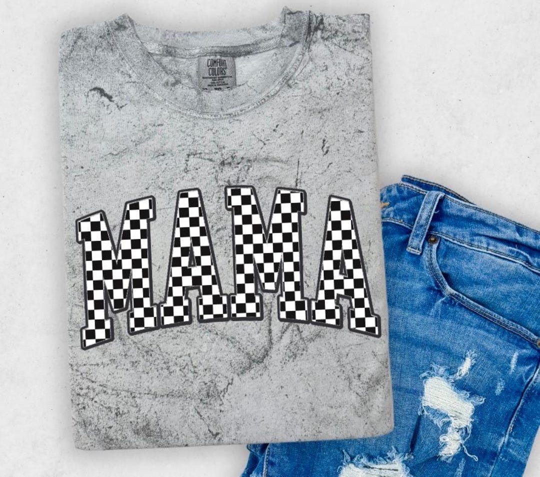 Checker Print Mama - Mama - Black and White - Checker Print Htv - Mama ...