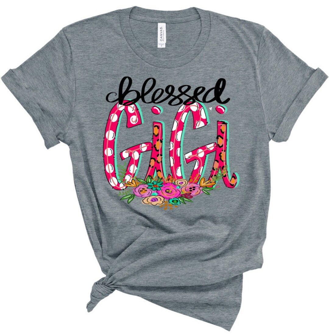 HTV Transfer - DIY Transfer- Blessed Gigi- Floral Swag- Floral Pattern ...