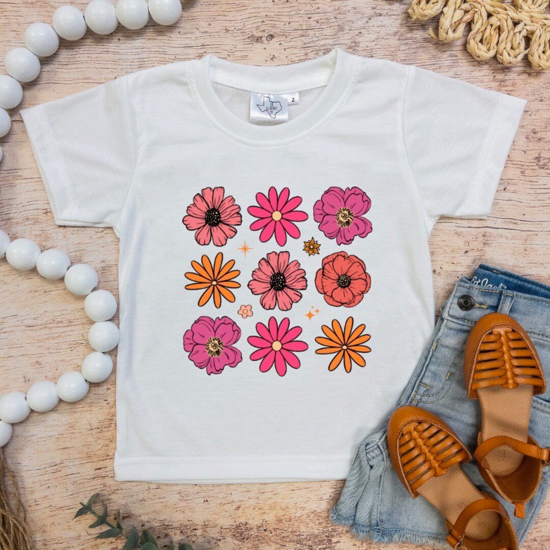 HTV Transfer - DIY Transfer - Flower Collage - Floral - Kids - Etsy