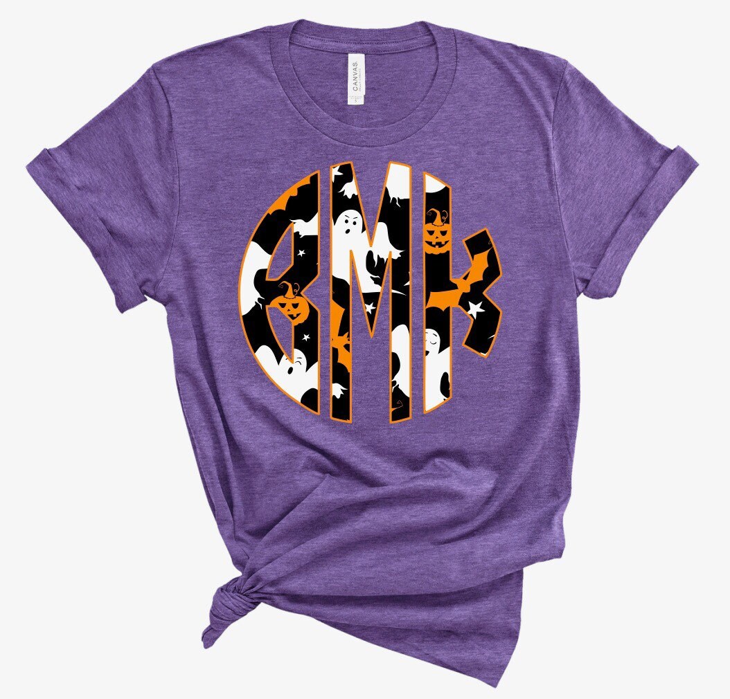 Halloween Monogram Monogram Transfer DIY Vinyl Transfer | Etsy