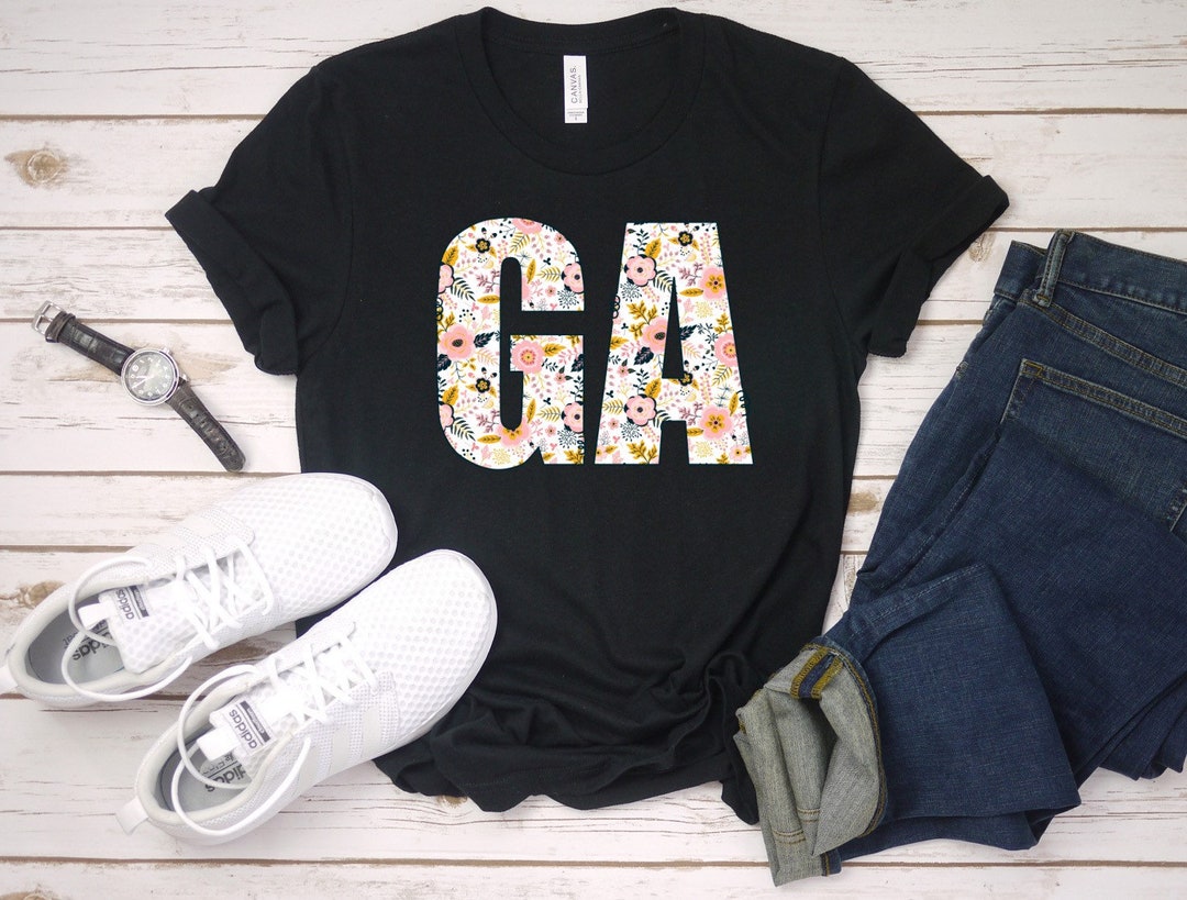 Georgia Floral Printed State Abbreviation HTV DIY Transfer - Etsy