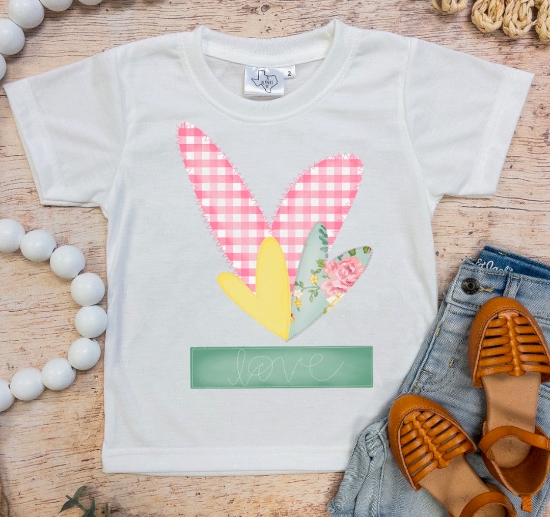 HTV Transfer - DIY Transfer - Heart Trio - Girls - Kids - Personalized ...