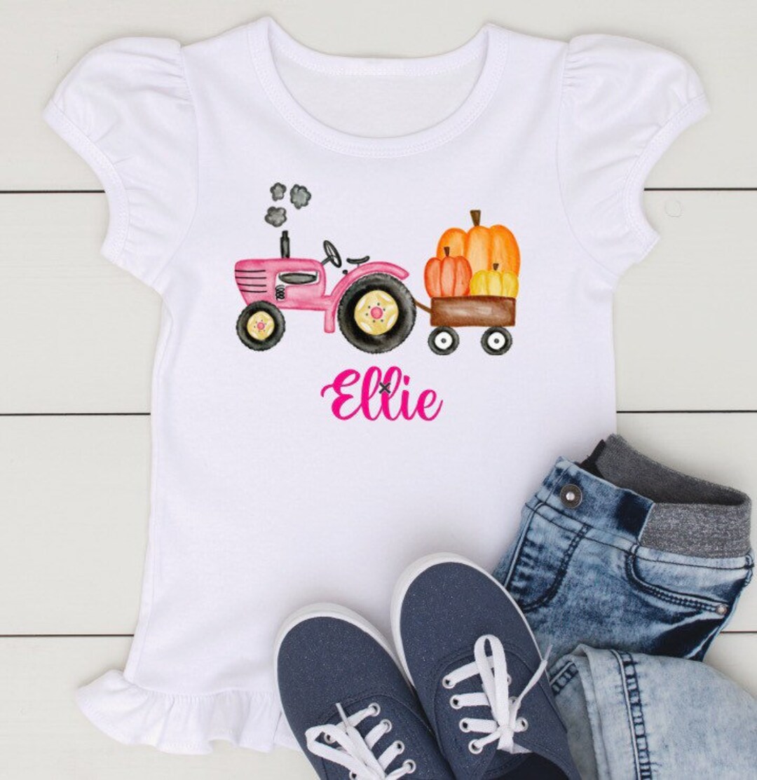 HTV Transfer - DIY Transfer - Pink Tractor With a Pumpkins - Fall ...