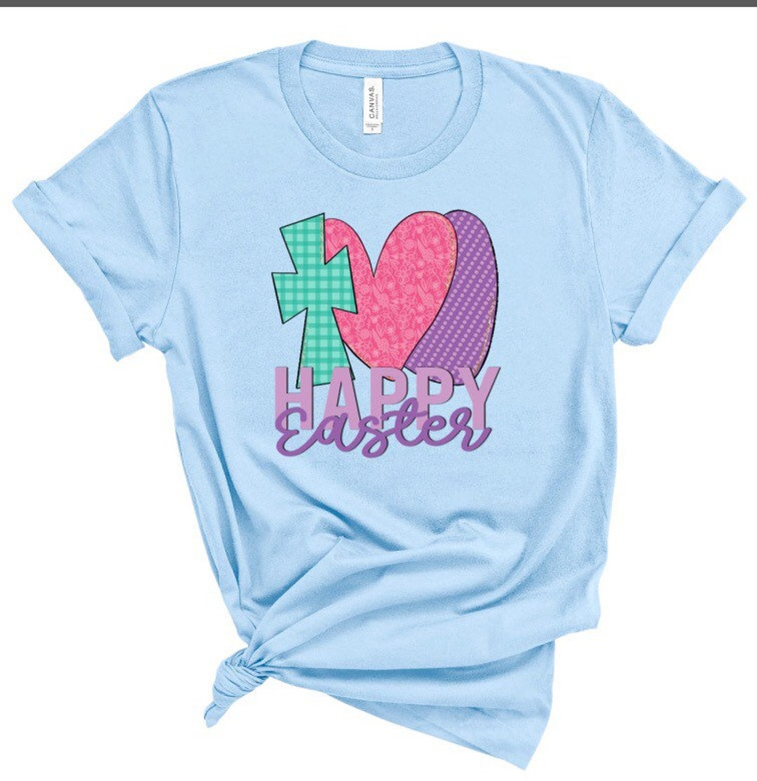 HTV Transfer - DIY Transfer - Heart - Cross - Easter - Happy Easter ...