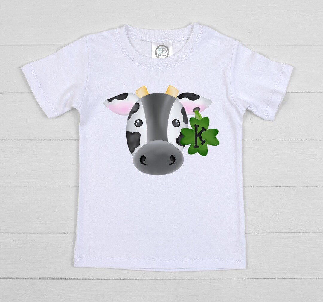 HTV Transfer - DIY Transfer - Cow With Shamrock - Four Leaf Clover ...