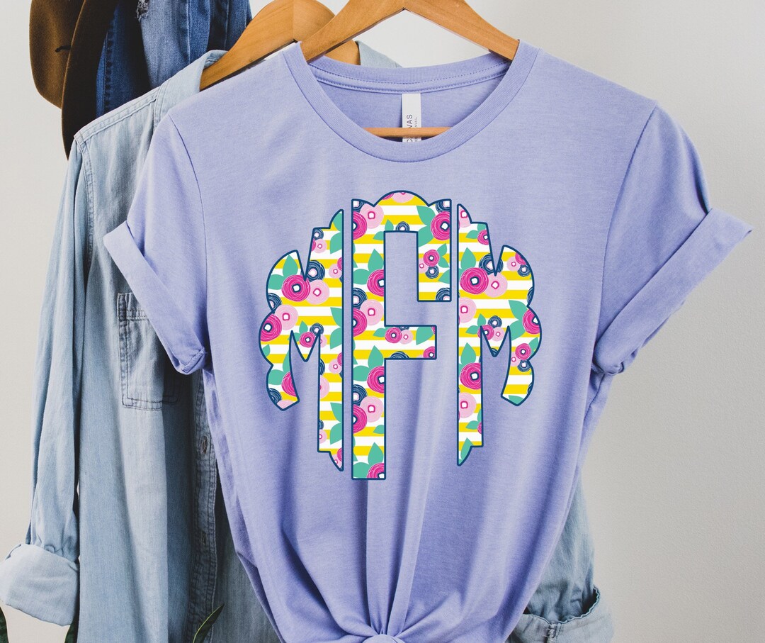 HTV Transfer - DIY Transfer - Floral Monogram - Monogram Transfer ...