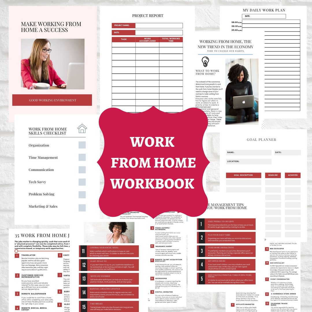 Work From Home Workbook/work From Home Jobs/daily Work From Home ...
