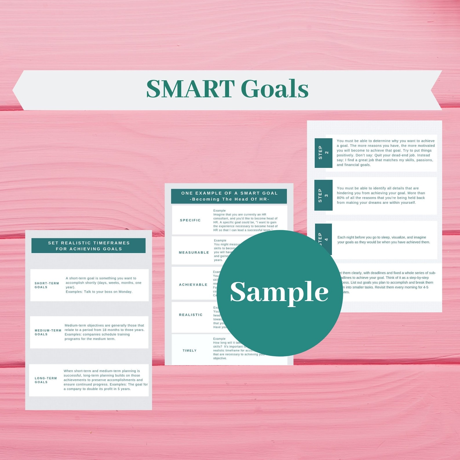 SMART Goal-setting Workbook/time Management/smart Goals/achievable ...