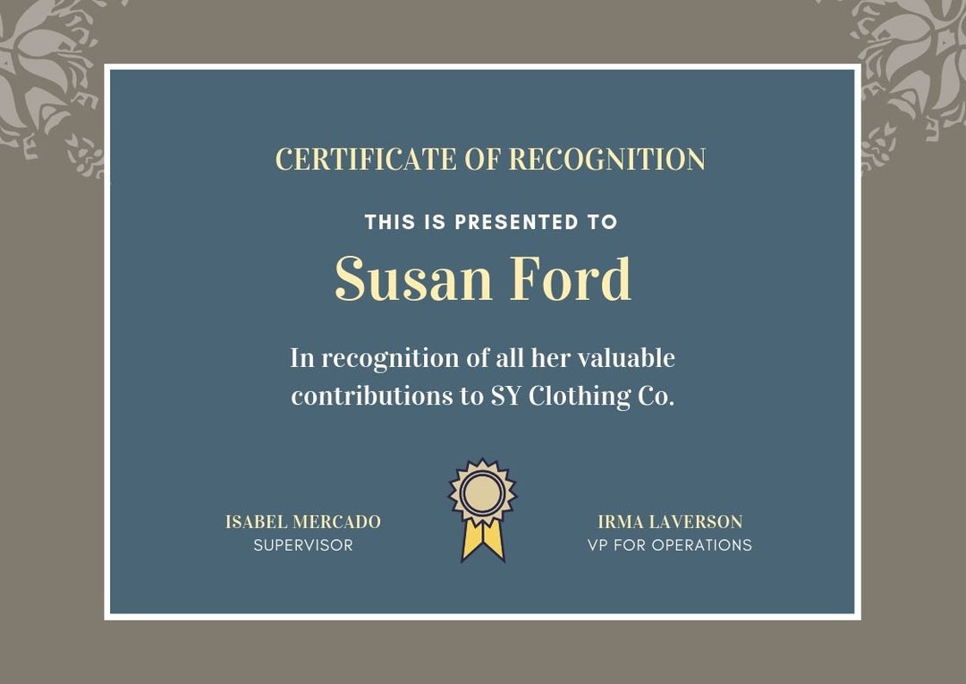 Certificate of Recognitiontemplate/recognition Diploma/editable MS Word ...