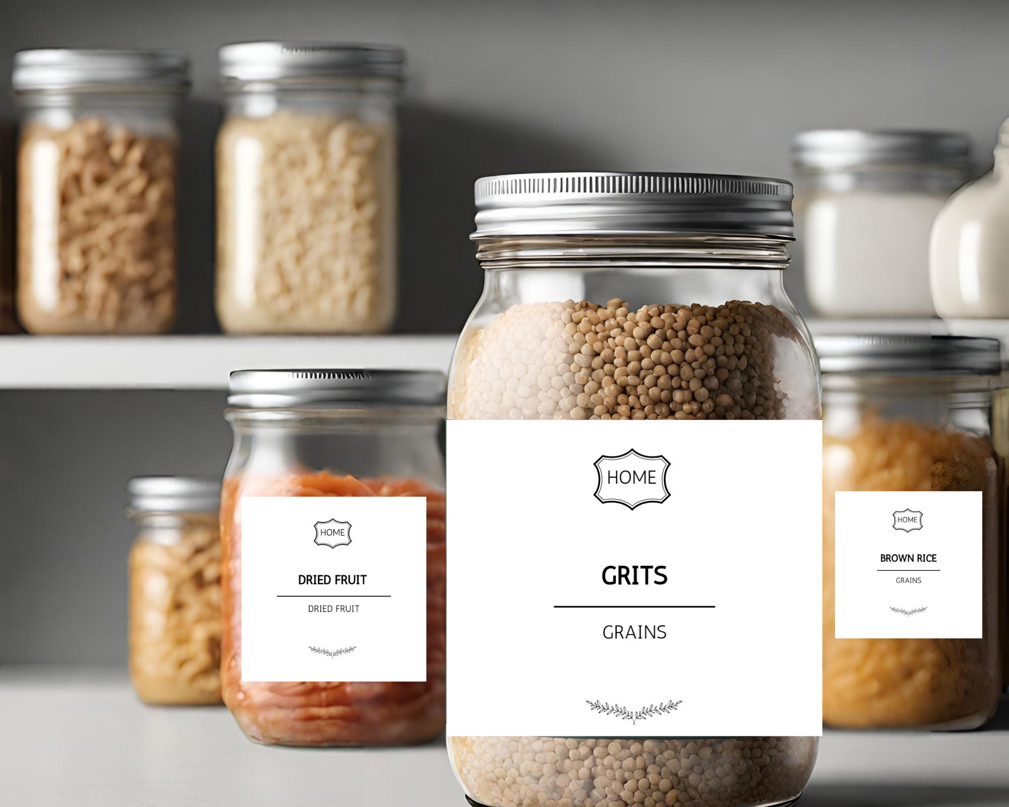 Editable Pantry Label Jar Design Minimalist Personalized Label Storage ...