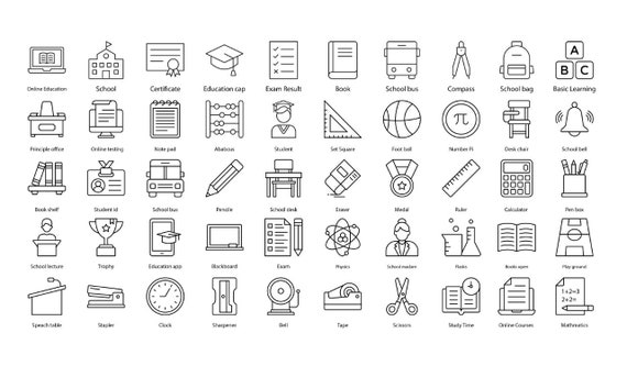 50 Icons Back to School - Etsy