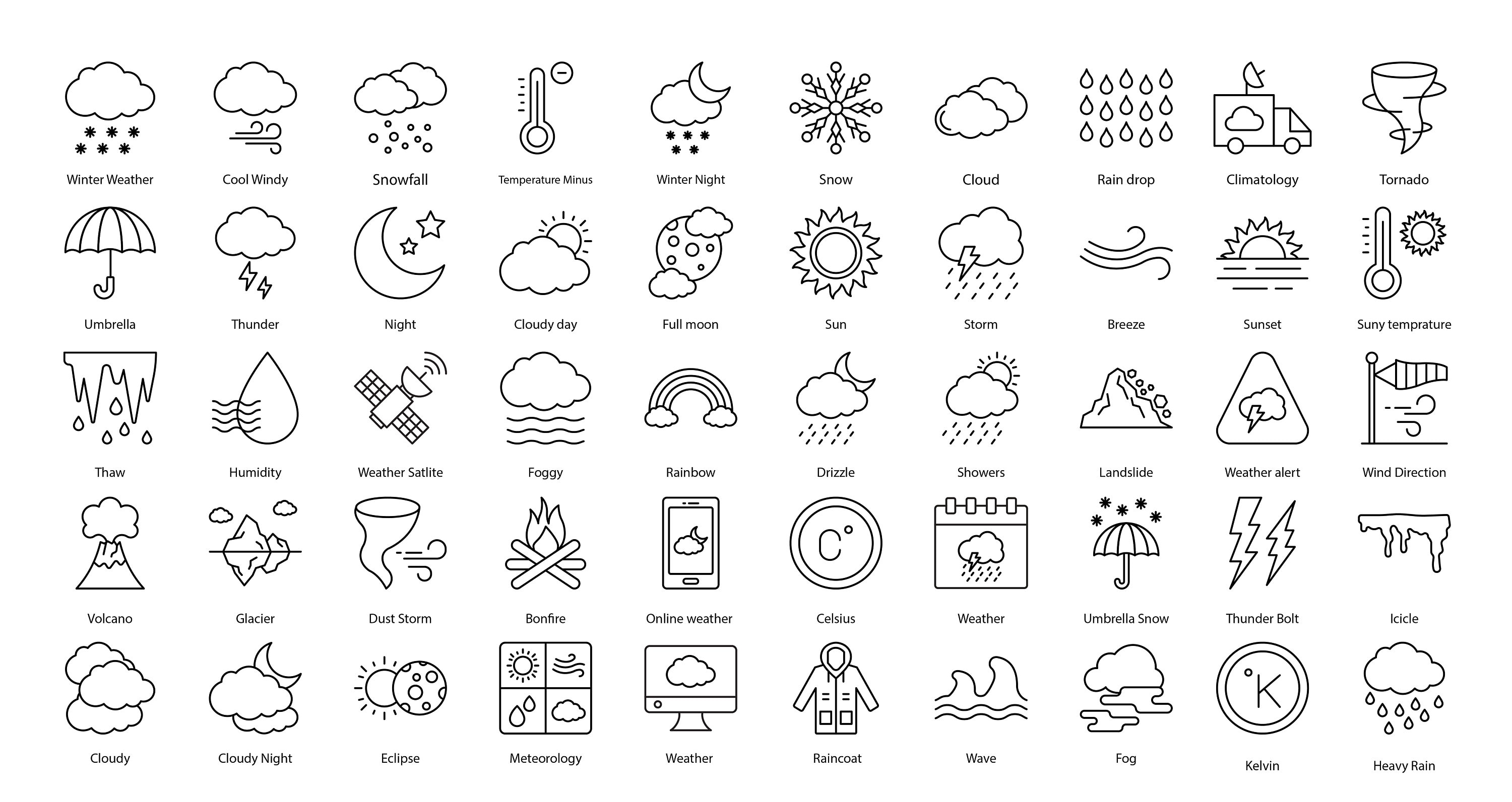 50 Icons Weather - Etsy