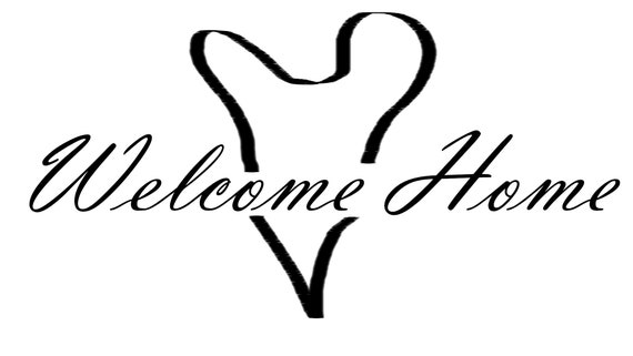 Welcome Home Printable File With Heart Download PNG Wall Art - Etsy