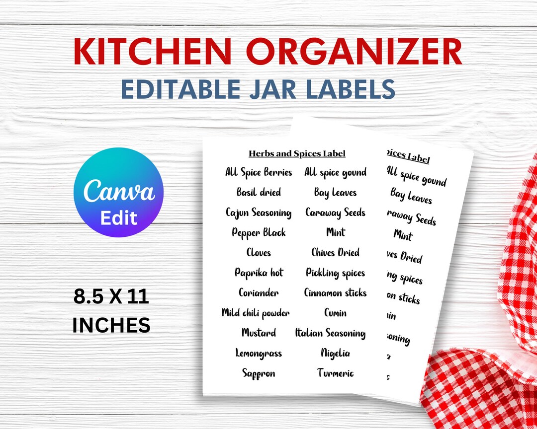 Kitchen Jar Stickers Label Design Vinyl Label Personalised Label for ...