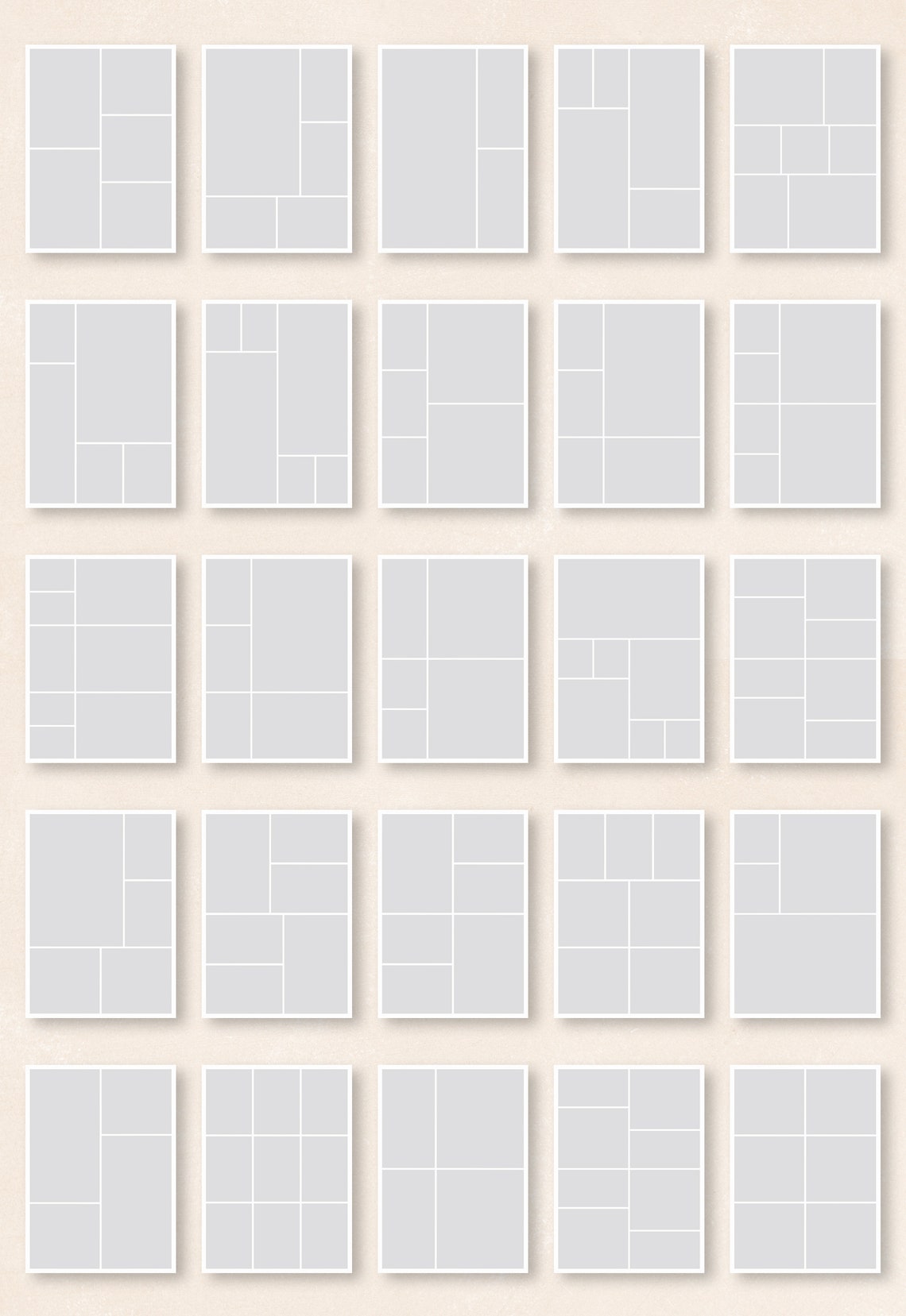 50 5x7 Photo Collage Template Landscape & Portrait Templates Photo ...