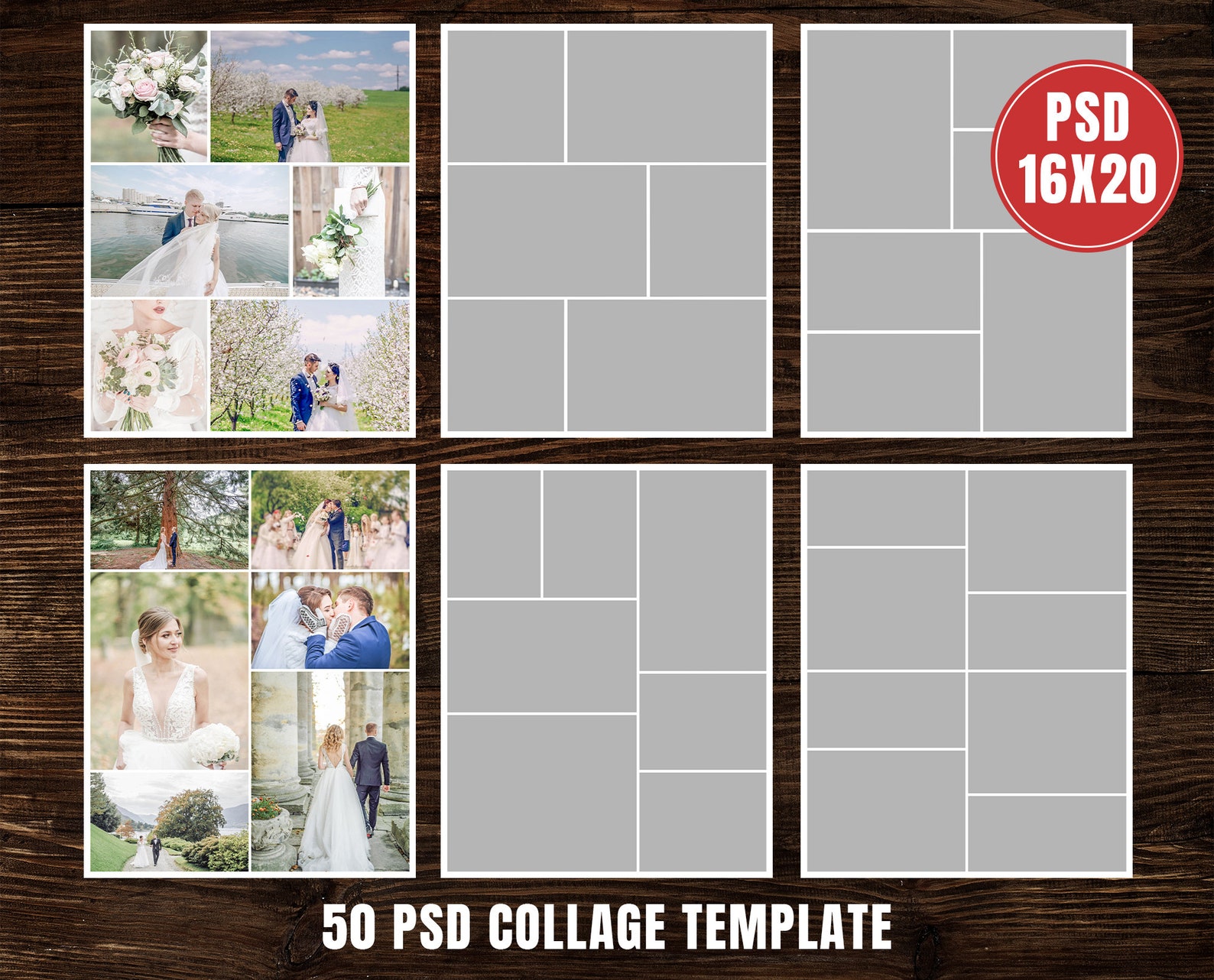 50 16x20 Photo Collage Template Landscape & Portrait Templates Photo ...
