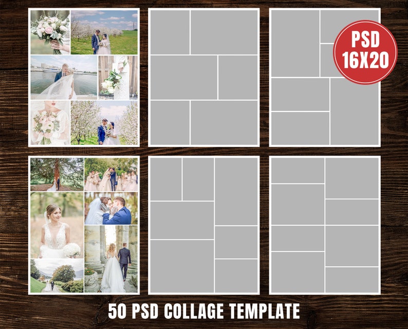 50 16x20 Photo Collage Template Landscape & Portrait Templates Photo ...