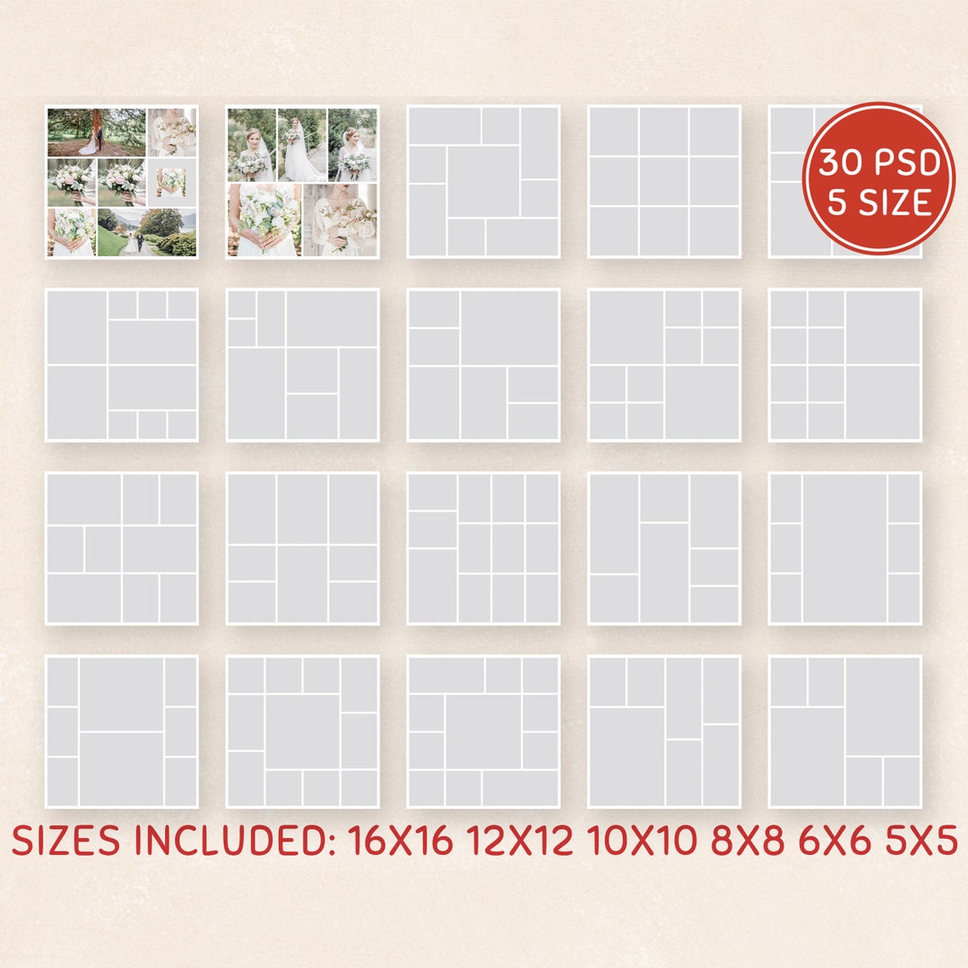 Square Collage, Photoshop Templates, Blog Board Template, Photo Story ...