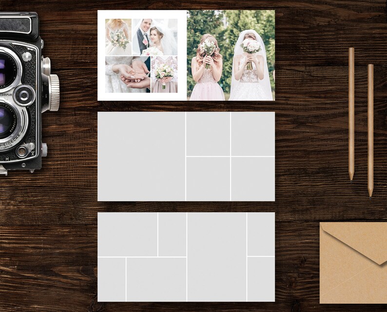 5x5 Photo Collage Template, Wedding Album Template, Photography ...