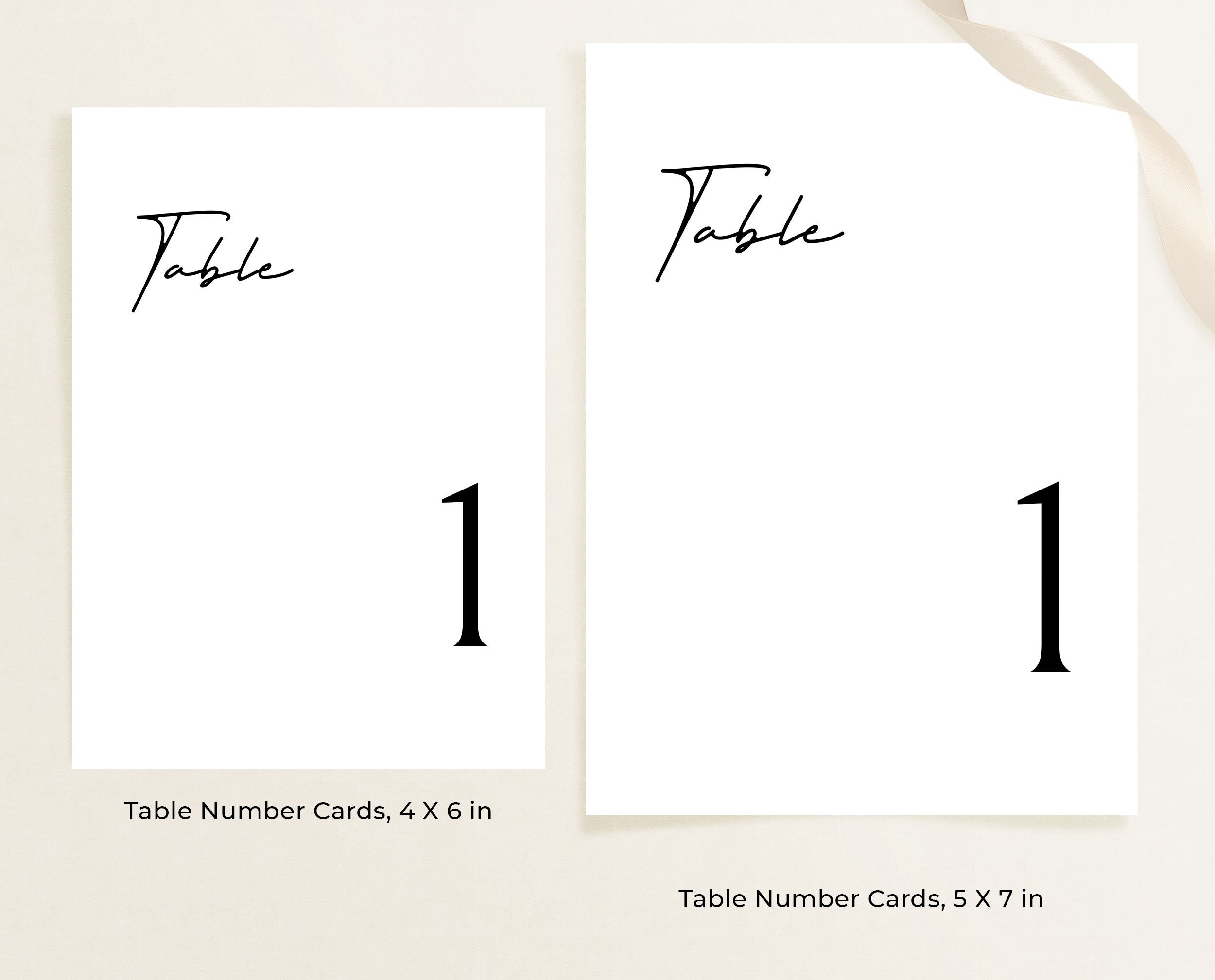 Minimal Script Table Numbers, Simple Wedding Table Numbers Template ...