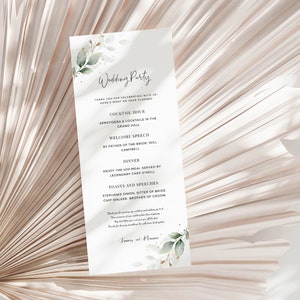 Wedding Simple Program Template,wedding Plan Cards, Modern Wedding ...