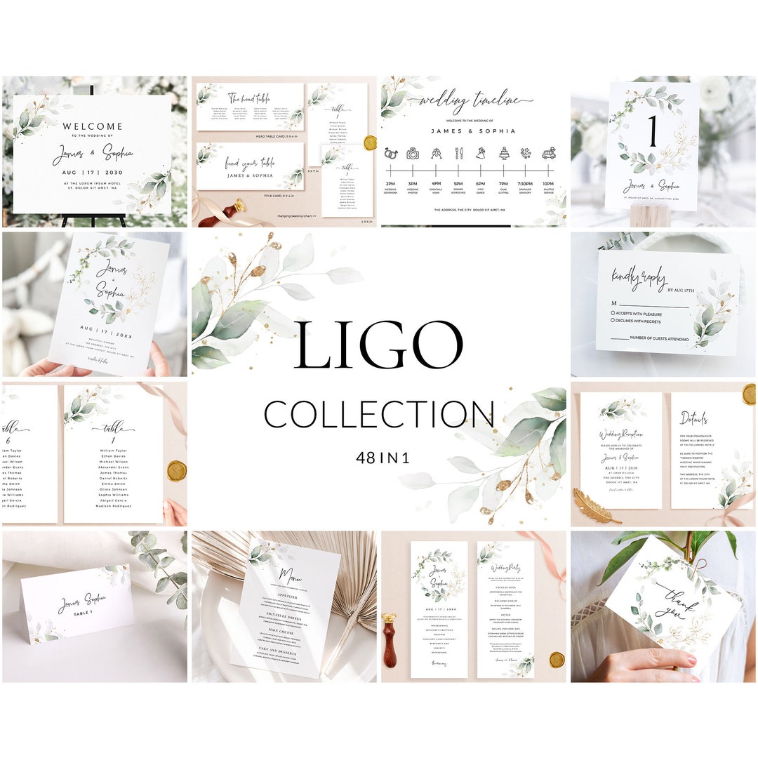 Wedding Simple Cards Bundle, Wedding Template Collection, Wedding ...