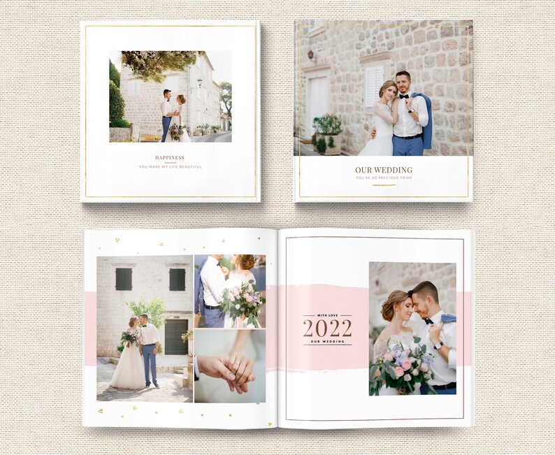 12x12 Pink Wedding Album Templates Wedding Photo Book - Etsy
