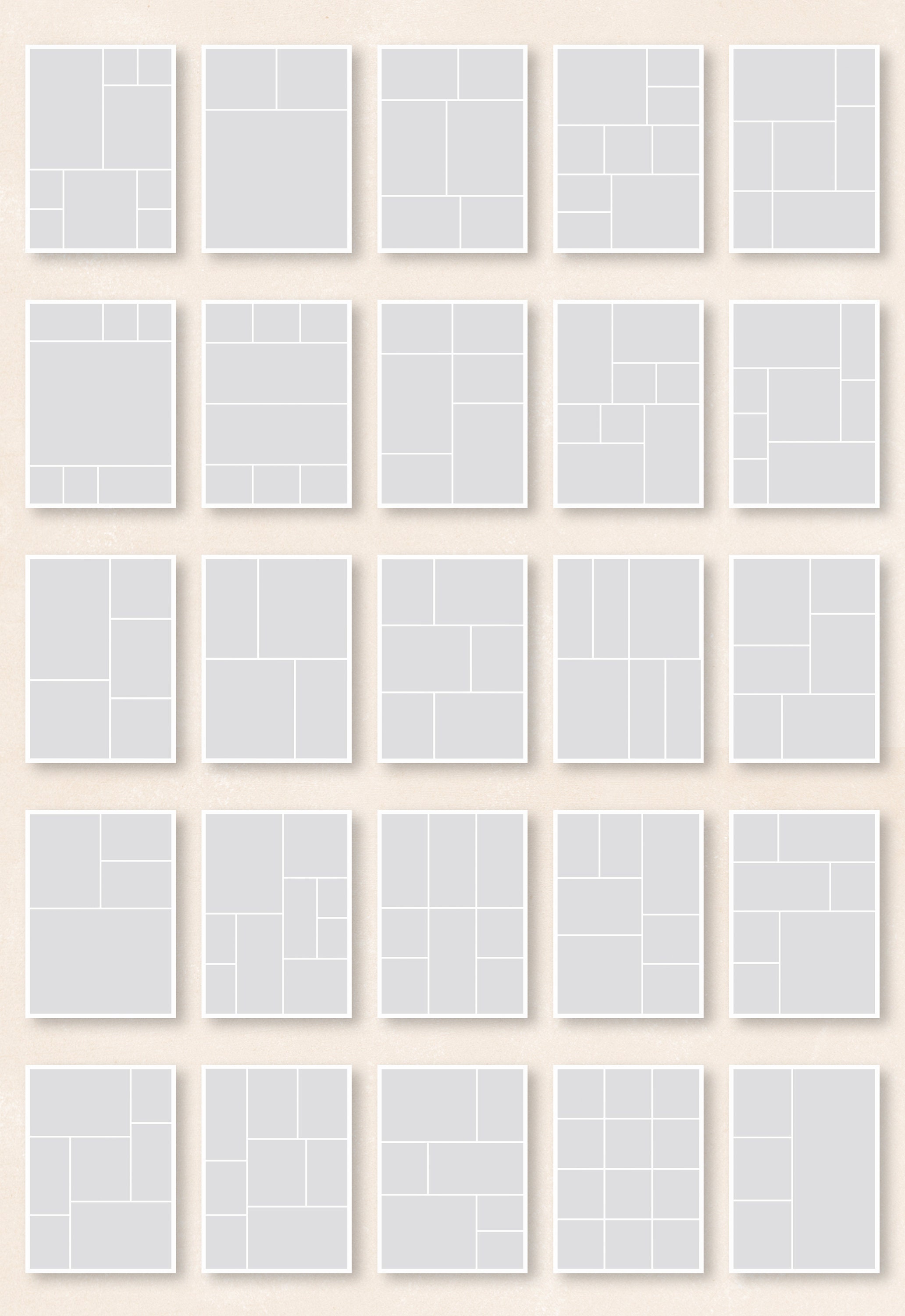 50 5x7 Photo Collage Template Landscape & Portrait Templates Photo ...