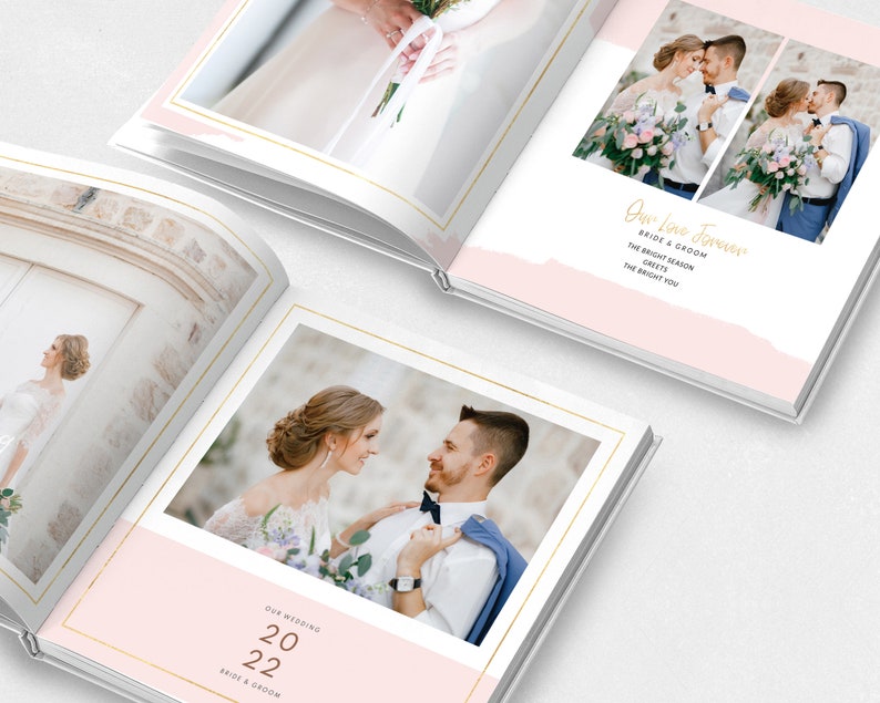 12x12 Pink Wedding Album Templates Wedding Photo Book - Etsy