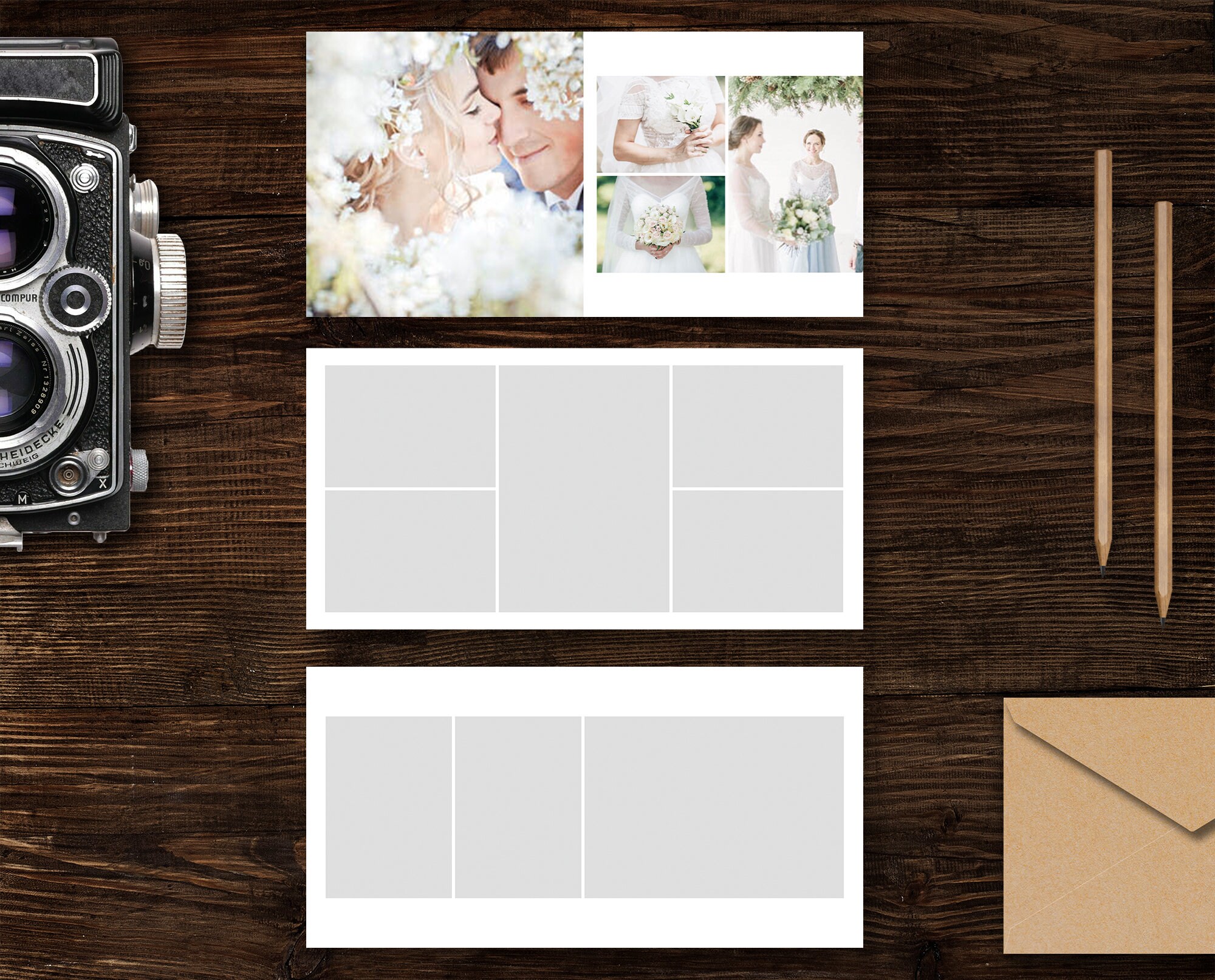 Wedding Album Template, Photoshop Collage Template / Storyboards ...