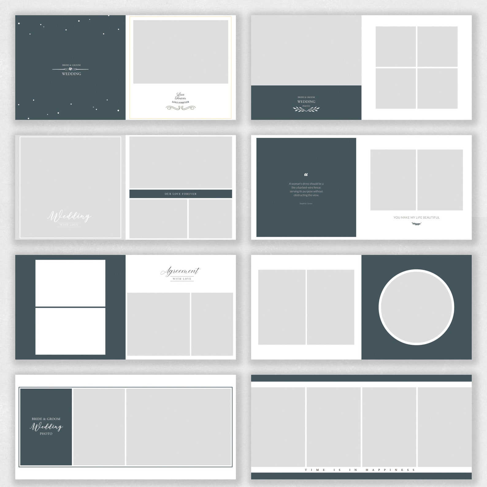 12x12 Simple Wedding Photo Album Wedding Album Template - Etsy