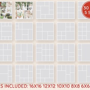 Square Collage Photoshop Templates Blog Board Template | Etsy